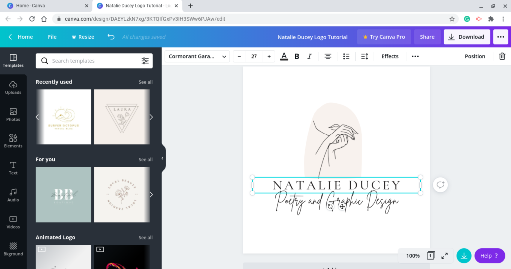 How to Create an Animated Logo for Free in Canva! – Natalie Ducey