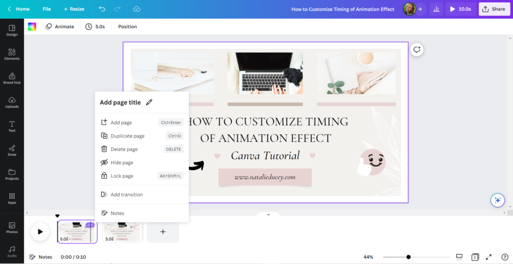 How to Customize the Timing of Animation in a Video in Canva – Natalie Ducey